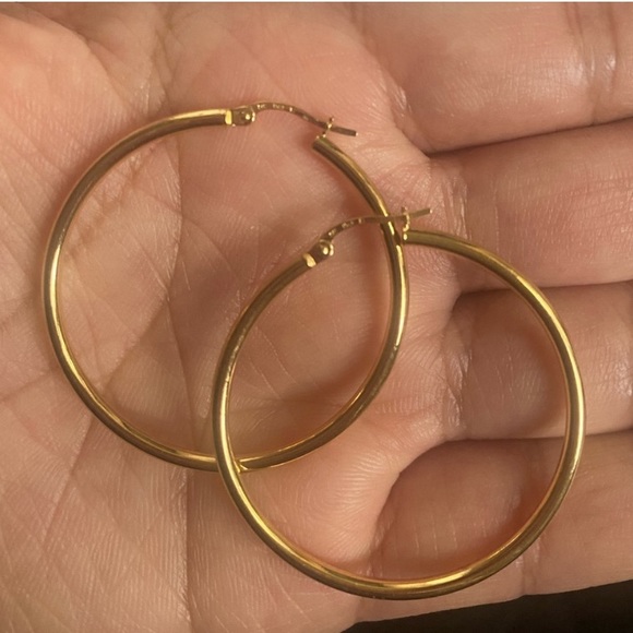 Jewelry | New Solid Large 14k Gold Hoop Earrings | Poshmark